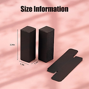 Framendino, 50 Pack Black Rectangle Lipstick Boxes Lip Gloss Boxes Lipstick Bottle Boxes Resuable Lip Balm Packaging Cases Essential Oil Wrapping Box for DIY Lip Gloss Gift Packaging
