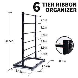 Baoz 6 Tier Ribbon Storage Organizer for Craft Rooms