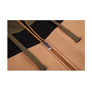 GEEK LIGHTING Hoodies for Men Heavyweight Fleece Sweatshirt - Full Zip Up Thick Sherpa Lined, green Black KhakiL