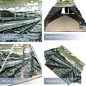 RATGDN Small Pet Hideout Train Station Hamster House Guinea Pig Playhouse for Dwarf Rabbits Hedgehogs Chinchillas