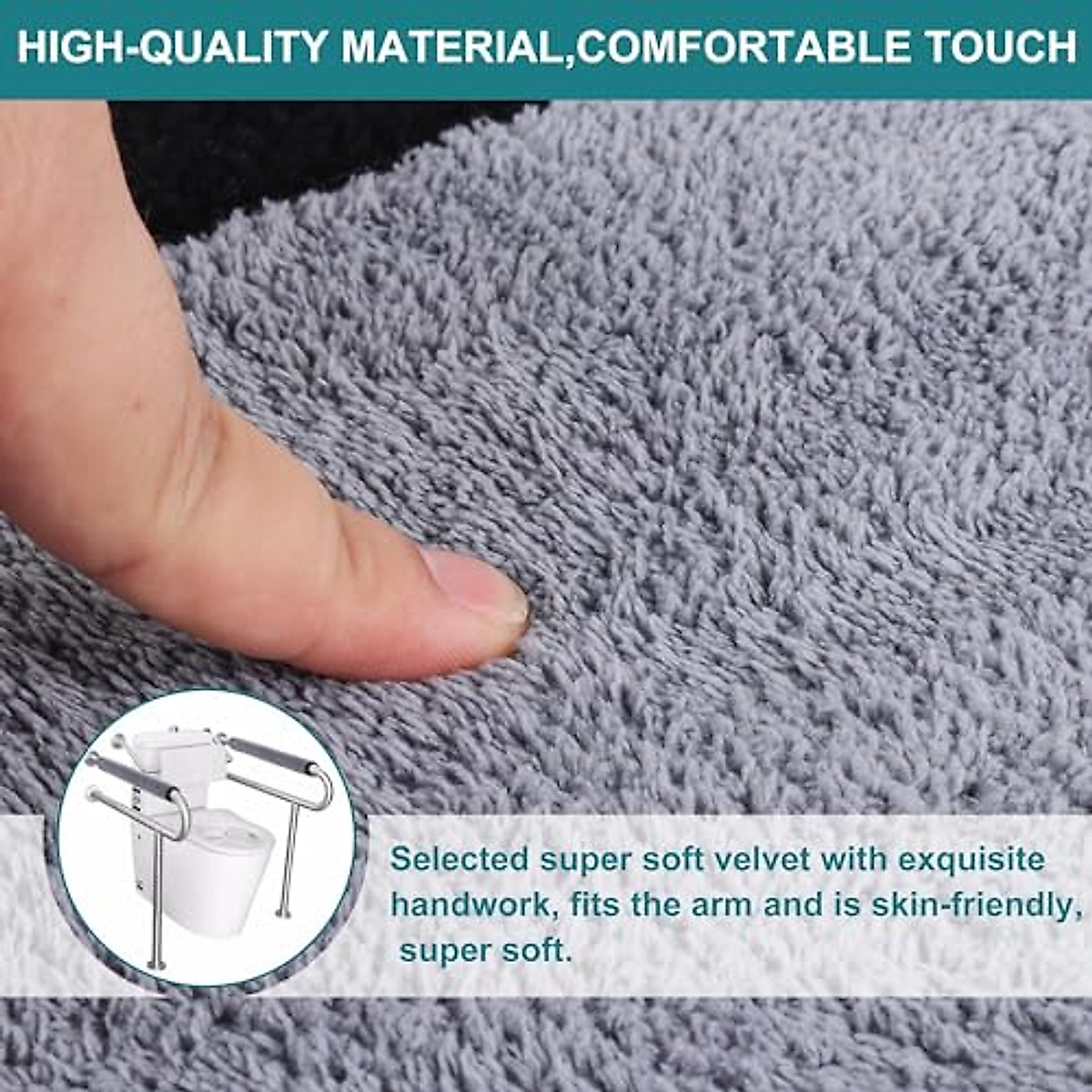 2 Pcs Small Armrest Pads Covers - Widened Velcro Straps Comfortable and Protective for Toilet Handle, Office Chairs, and Armrest Chairs Comfort Padding Pressure (Size：S)