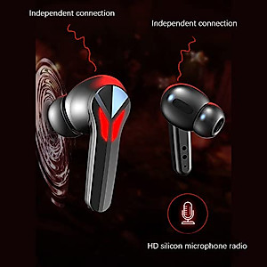 Digital Display Touch-Control Wireless Bluetooth Earbuds - Black Noise Reduction Headset Bluetooth 5.2 Stereo Earphones with Charging Case for Running Outdoor Office Driving Sports