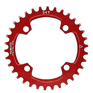 Bike Chainring,96BCD Bike Narrow Wide Round Chainring Repair Single Chain Ring for Mountain ycle (34T)