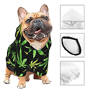 Marijuana Leaf Dog Clothes Pets Wear Hoodies for Small Dogs Vest Clothes Warm Coat Puppy Outfits Cold Weather Spring Dogs Clothing