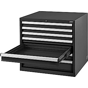 Global Industrial Modular 7 Drawer Cabinet with Lock, w/o Dividers, 30x27x29-1/2, Black