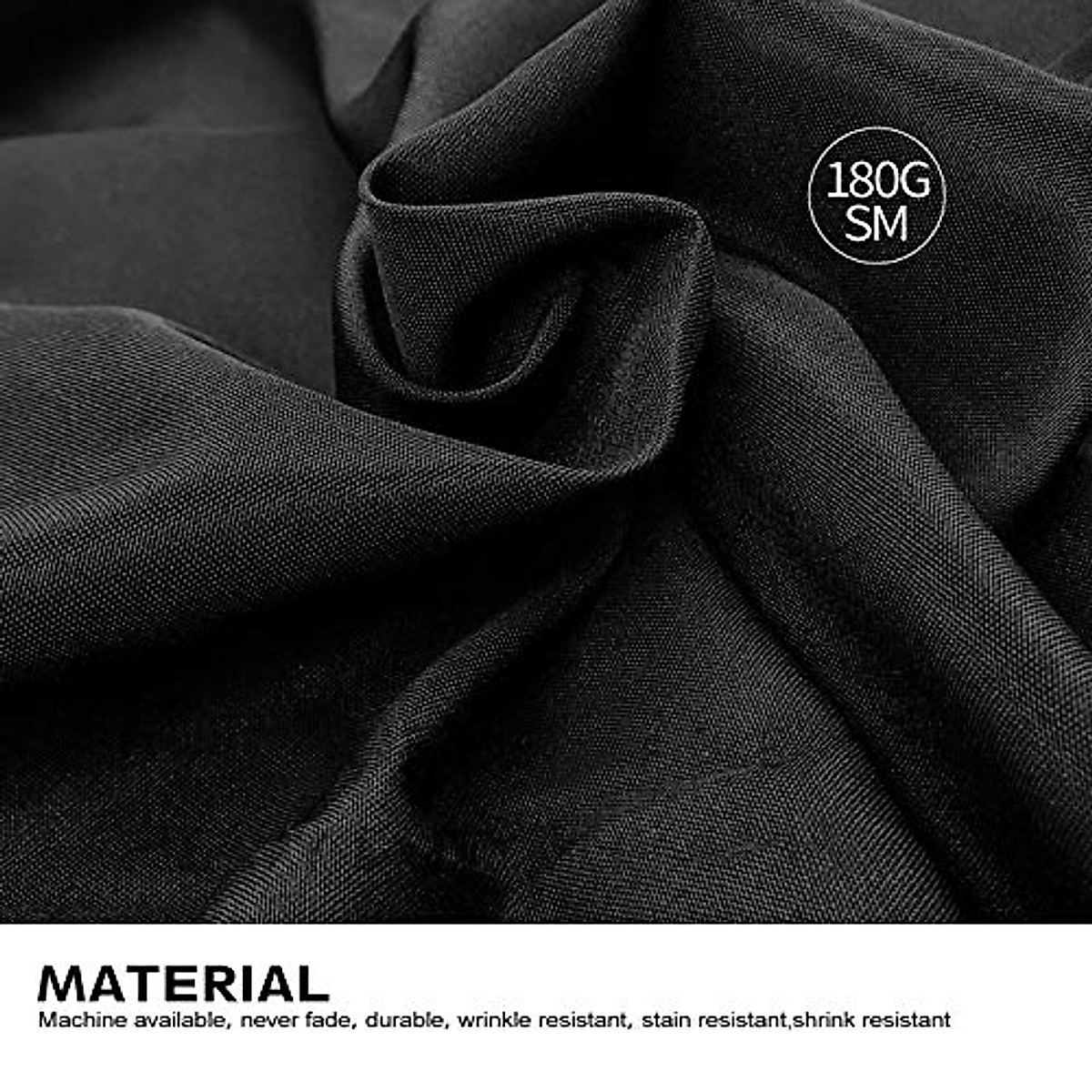 Surmente Tablecloth 90 x 132-Inch Rectangular Polyester Table Cloth for Weddings, Banquets, or Restaurants (Black) ……
