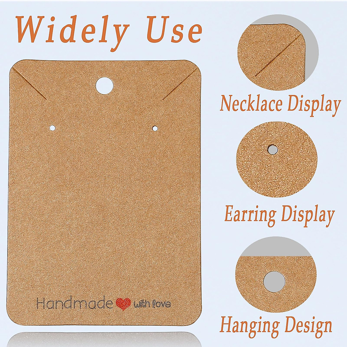 MAIBAOTA Earring Cards, 100 Pcs Earring Display Holder Cards for Selling with Packaging Bags, Jewelry Cards for Earring, Necklace(Brown)