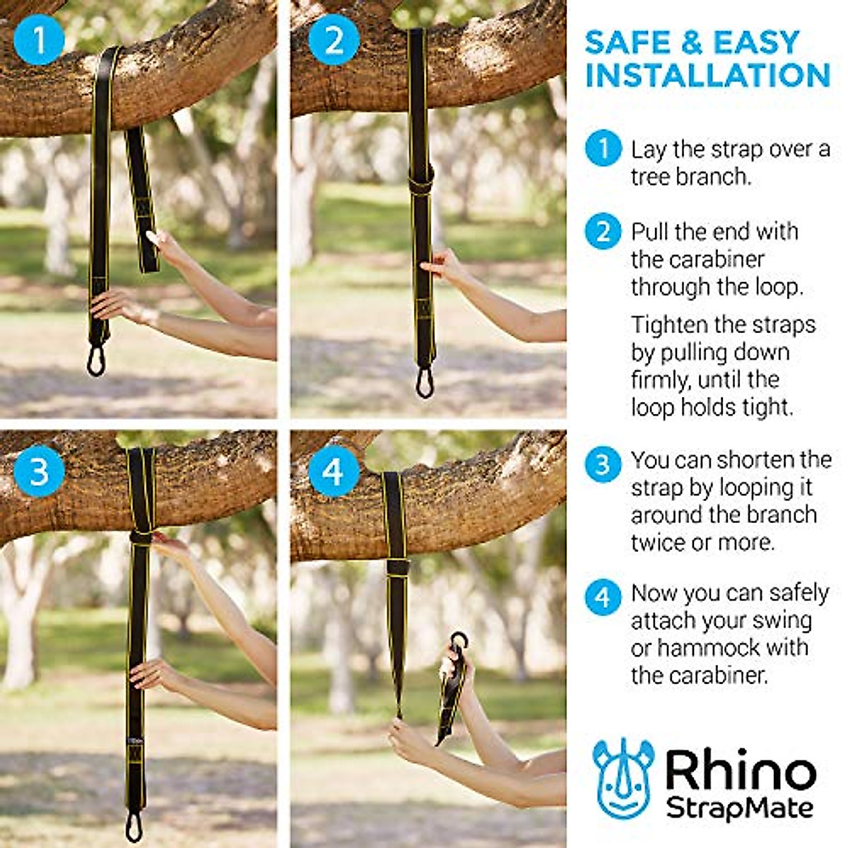 Tree Swing Strap Hanging Kit – 10ft Strap, Holds 2800 lbs (SGS Certified), Fast & Easy Way to Hang Any Swing