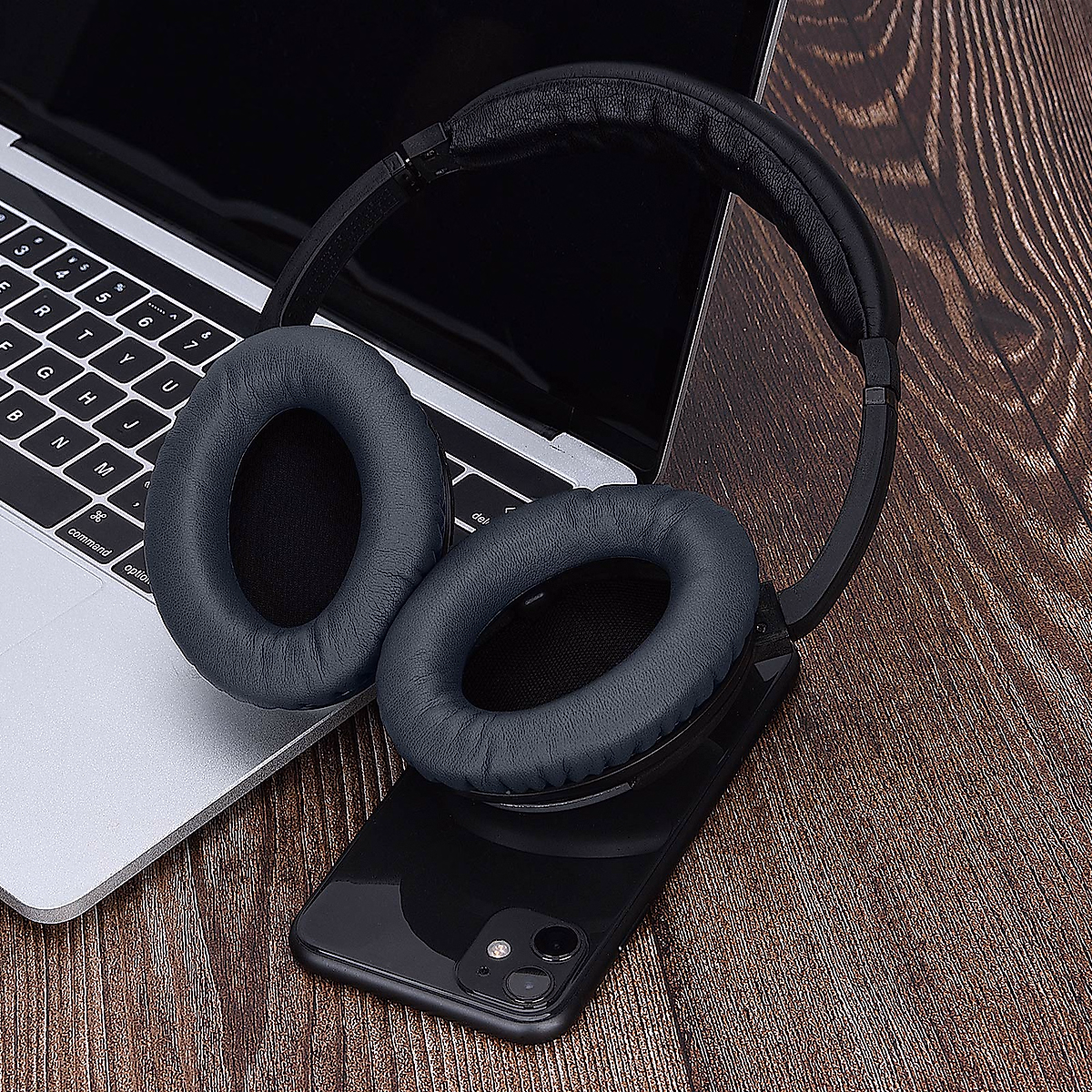 SoloWIT Protein Leather Earpads Cushions for Bose Headphones, Replacement Ear Pads for Bose QuietComfort 15 QC15 QC25 QC2 QC35/Ae2 Ae2i Ae2w/SoundTrue & SoundLink Around-Ear Series - Titanium