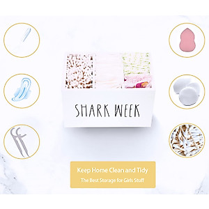 Bath Products Containers & Storage,Tampon Holder for Bathroom, Farmhouse Accessories Decor Feminine Product Storage Containers Vanity Lid Organizer Countertop Pad Dispenser Shark Week Period