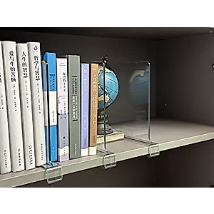 LikeU Shelf Dividers for Closets,Clear Acrylic Shelf Divider for Wood Shelves and Clothes Organizer/Purses Separators Perfect for Kitchen Cabinets and Bedroom Organizer,6 PCS