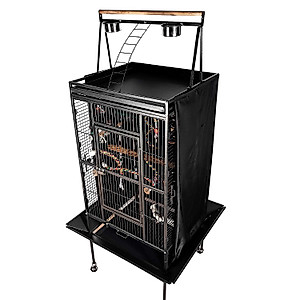 Colorday Good Night Bird Cage Cover for Large Bird Cage with Play Top (Patent Pending), Black 68"