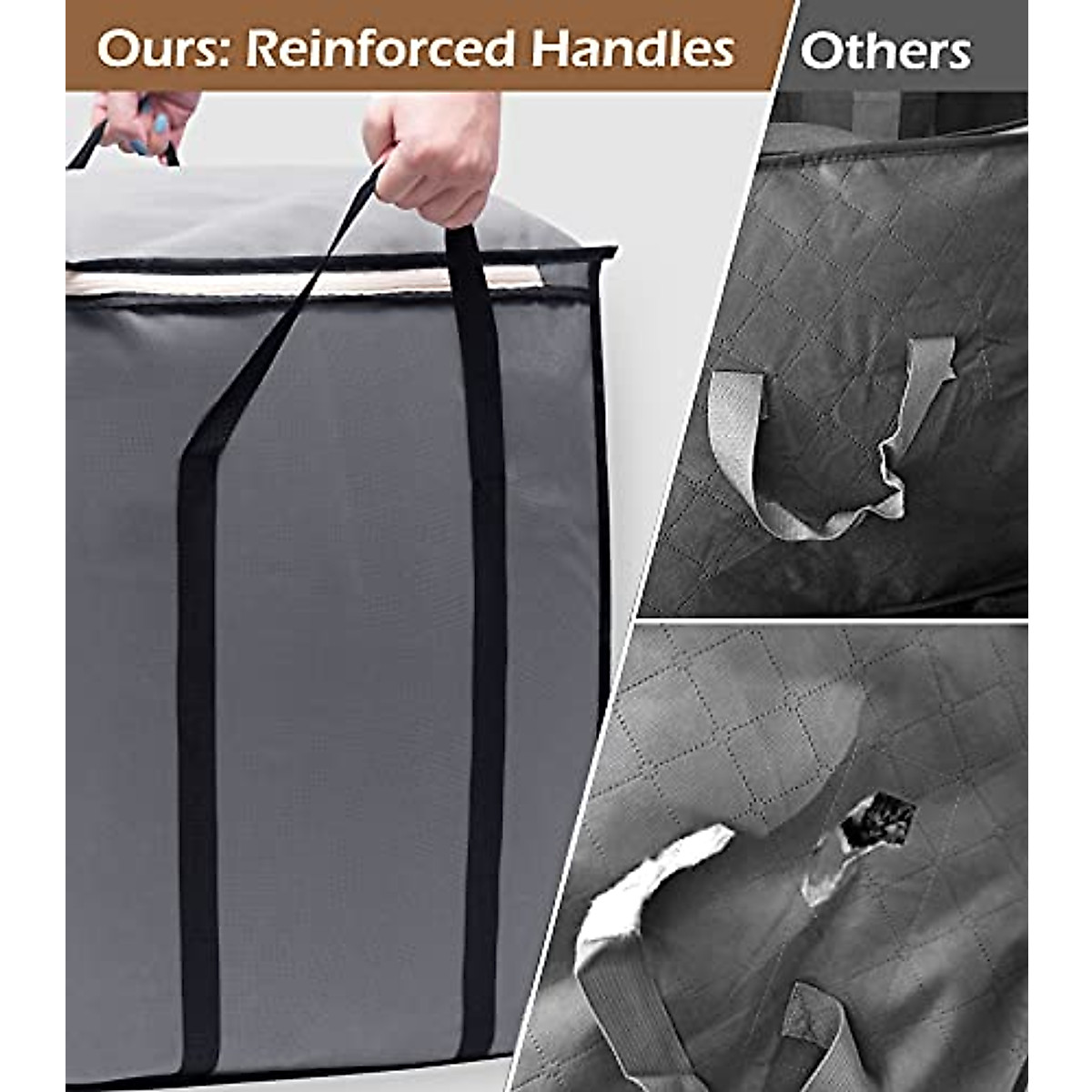 SLEEPING LAMB120L 1Pack Large Storage Bag Organizer Bundle 100L 3Packs Comforter Storage Bag for Closet