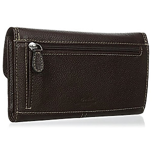 Buxton Women's Westcott Checkbook Clutch, Brown, One Size