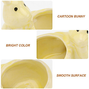 PRETYZOOM 2PCS Flowerpot Easter Planter pots Decorative Pot Ceramic Pot Ceramic Succulent Pot Easter Plant Pot Mini Planter Easter Bunny Figure Succulent Flower Pot Animal Ceramics Bracket