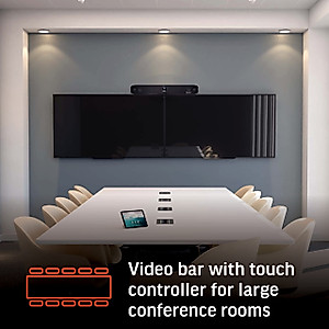 Poly - Studio X70 Video Bar + TC8 Touch Controller (Plantronics + Polycom) - Premium 4K Audio & Video Conferencing for Large Conference Rooms - Camera, Speakers, Mics - Works with Teams, Zoom & More