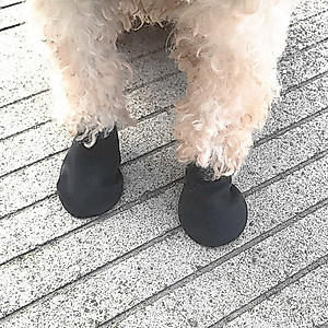 hionre 4 Pcs Dog Boots Non-Slip Water-Proof Dog Rain Shoes for Dogs,Puppy Shoes Dog Boots for Small Medium Large Dogs Red S