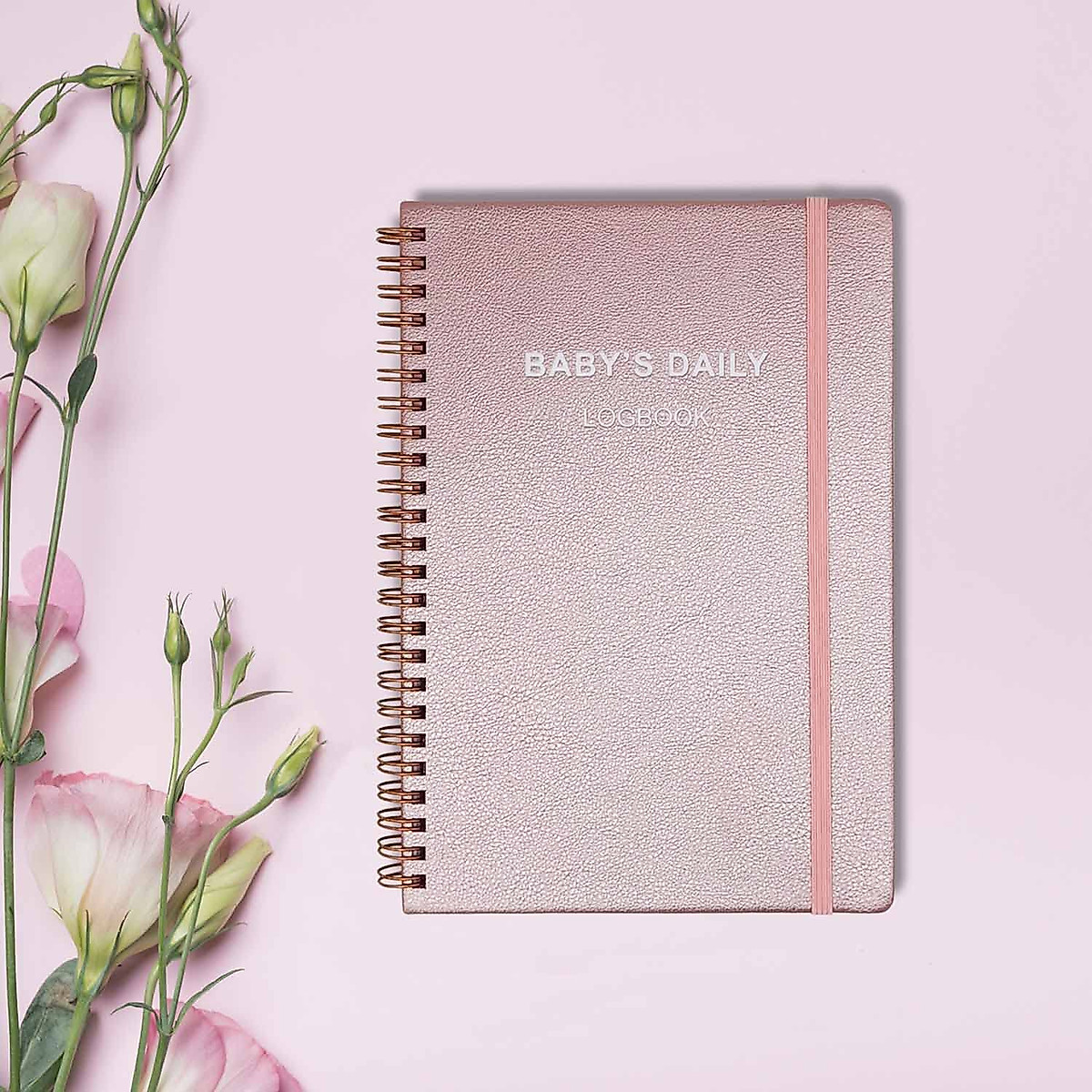 Baby's Daily Log Book - Baby Planner for Newborn with 152 Pages for Feed, Sleeping, Diaper, Awake Time to Track Baby's Schedule - Rose PU Cover