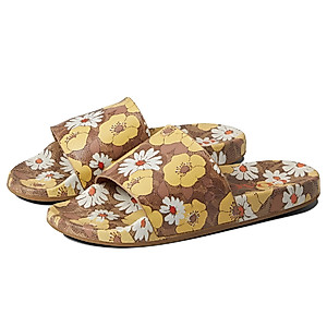 Coach Udele Sig Floral Sport Slide Beige 6 B (M)