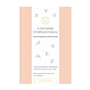 Promptly Journals, A Complete Childhood History: From Pregnancy to 18 Years Old (Country Peach, Orange, Leatherette) | Baby Book and Pregnancy Journal | Baby Memory Book