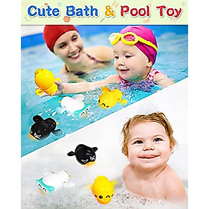 Exorany Bath Toys for Toddlers 1-3, Wind Up Bathtub Toddler Toys for 1 2 3 4 Year Old Boys Girls Gifts, Baby Bath Tub Pool Water Toys, Cute Floating Swim Ducks for Toddlers Age 1-2 2-4