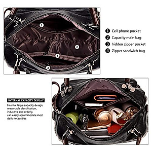 Artwell Casual Crossbody Bag PU Leather Tote Handbag Purse Shoulder Messenger Bag for Women (Wine red)