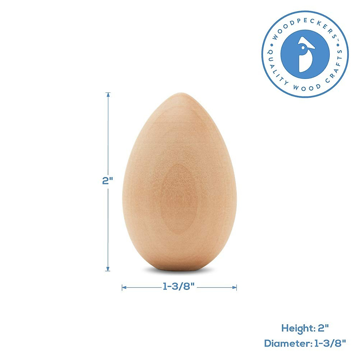 30 Smooth Standable Wooden Easter Eggs to Paint, Quality Small Wooden Eggs for Crafts, Wooden Easter Eggs Paint 2 in, by Woodpeckers