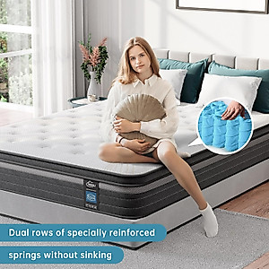 TeQsli Twin Mattress, 10 Inch Twin Mattress Hybrid, Gel Memory Foam with Twin Size Mattress in a Box & Individually Pocketed Springs for Pressure Relief