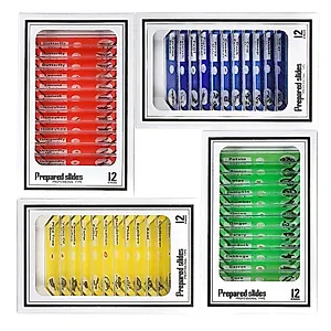 Bysameyee Prepared Microscope Slides for Kids, 48pcs Plastic Animals Insects Plants Flowers Sample Specimens for Students Children Homeschooling Biology Science Programs