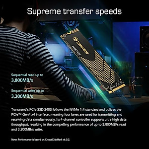 Transcend 500GB NVMe PCIe Gen4 x4 MTE240S M.2 SSD Solid State Drive TS500GMTE240S