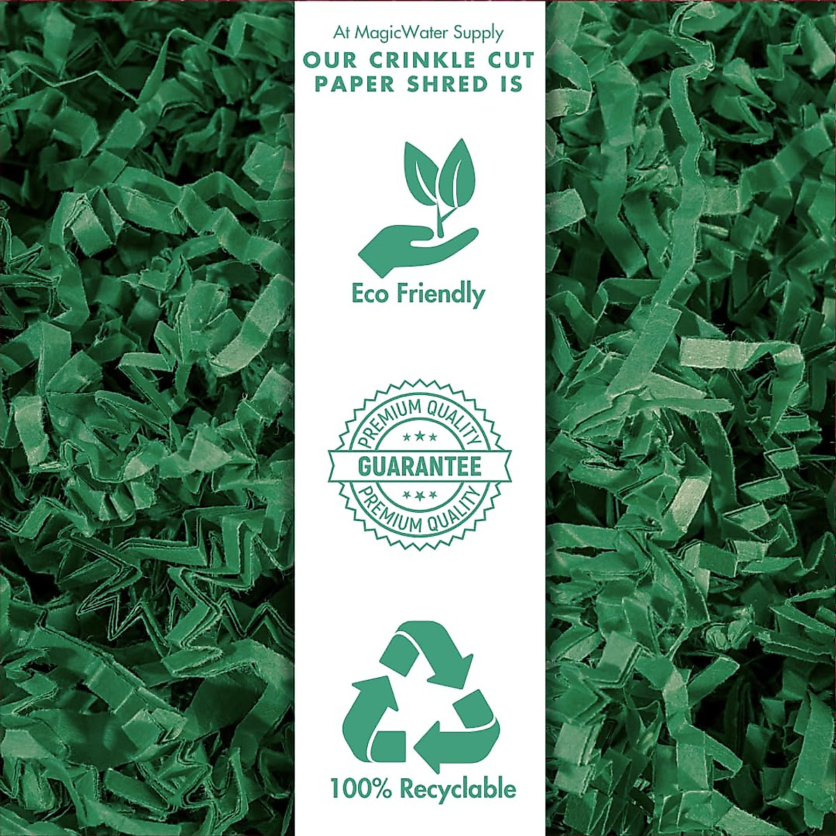 MagicWater Supply Crinkle Cut Paper Shred Filler (4 oz) for Gift Wrapping & Basket Filling - Green