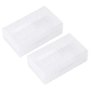 2 Pcs Battery Storage Case, Battery Box for 20700/ Battery, Hard Waterproof Wear resistant Plastic Case (Transparent)