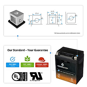 YB14A-A2 12V 190CCA AGM Replacement Battery