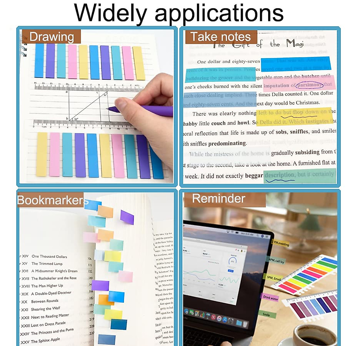 1750 Pcs Sticky Tabs Set for Organizing & Highlighting