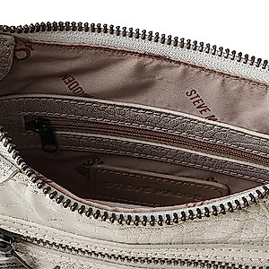 Steve Madden Vilma Croco Mini Hobo, White