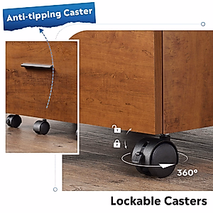 DEVAISE Wood File Cabinet, 2 Drawer Filing Cabinet for Home Office, Vertical File Cabinets with Wheels fits A4/Letter/Legal Size File, Walnut