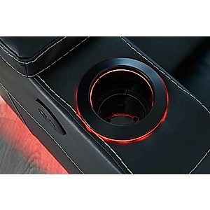 Signature Design by Ashley Center Point Urban Faux Leather Tufted Zero Wall Recliner, Black