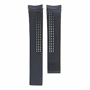 Ewatchparts 20-22mm Rubber Watch Band Strap With Deployment Clasp Compatible With Tag Heuer Carrera Monaco Watch