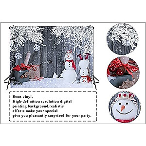 LTLYH 7x5ft Christmas Photography Backdrop Winter Snowman Santa Gift Wood Decoration Backdrop Xmas Eve Holiday Party Supplies Cake Table Banner Home Decoration Portraits Photo Booth Studio Prop