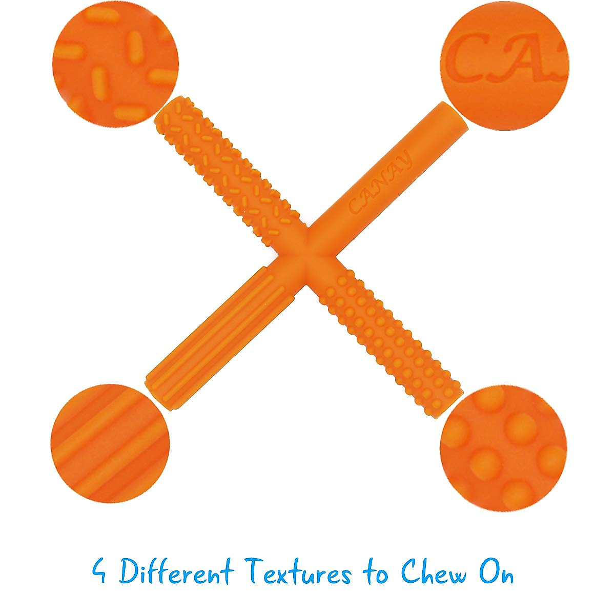 X Hollow Teether Tubes with 3 Different Textures - Teething Toys for Babies 3-6 Months 6-12 Months - BPA Free/Freezer & Refrigirator Safe - Baby Teether for Infants and Toddlers