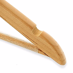 Casafield - 40 Natural Wooden Suit Hangers - Premium Lotus Wood with Notches & Chrome Swivel Hook for Dress Clothes, Coats, Jackets, Pants, Shirts, Skirts