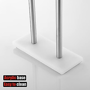 JQK Bath Towel Bar Free Standing Brushed, 30 Inch Stand Double Towel Rack Holder Shelf for Bathroom Floor, Brushed Steel, BTH120L30-WN