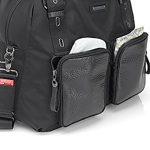 Storksak Alexa Luxe Leather Shoulder Bag Diaper Bag, Black