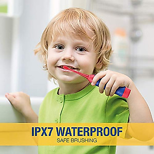 4-Pack Replacement Toothbrush Heads- Sonic V200 Rechargeable Kids Electric Toothbrushes, 7X More Plaque Removal, End-Rounded Soft Bristles, Comfortable & Efficient Clean Teeth, Perfect for Kids