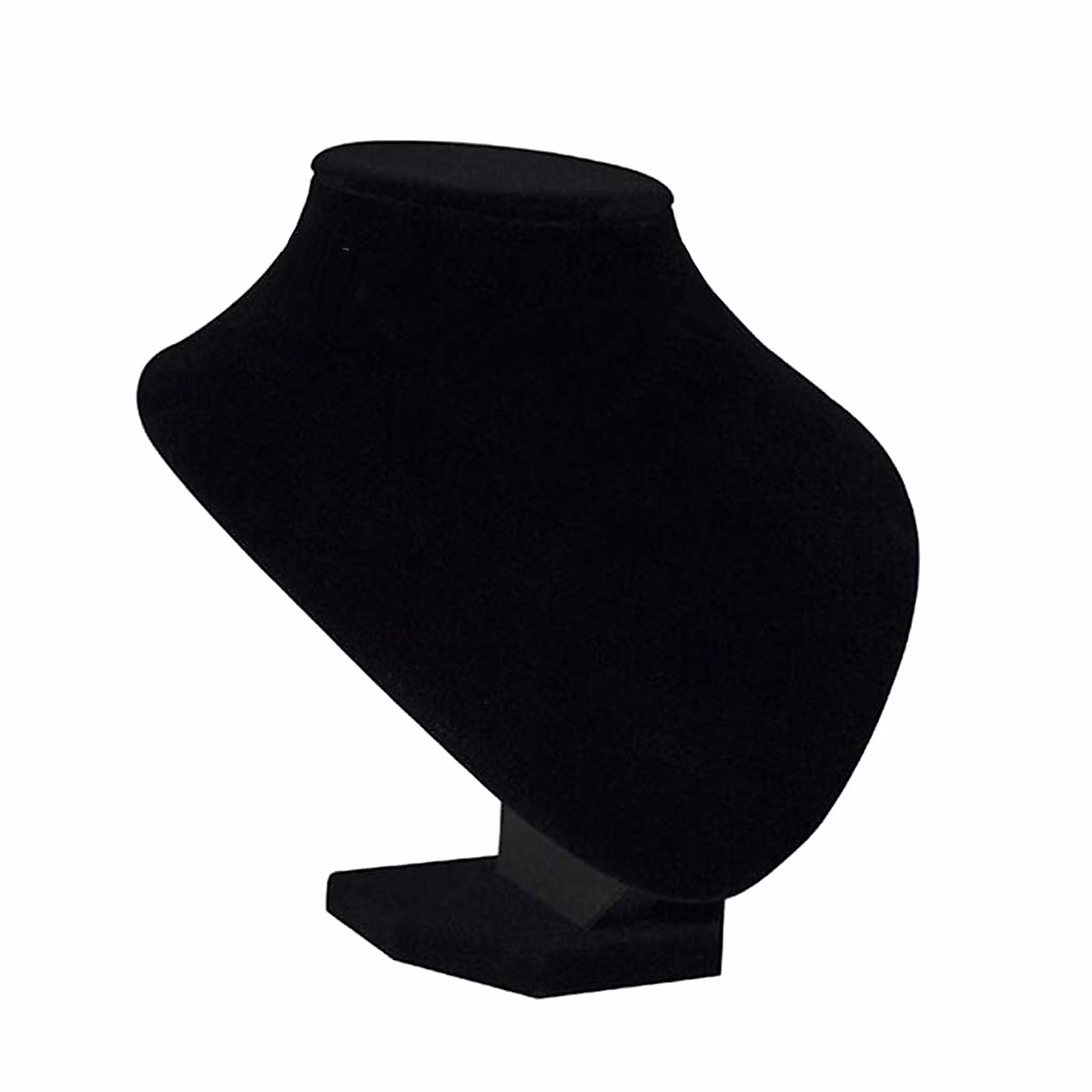 Homyl Black Velvet Wooden Necklace Display Bust Stand Mannequin - Jewelry Holder for Necklaces Chain, Choker, Pendant - 20x20x17cm