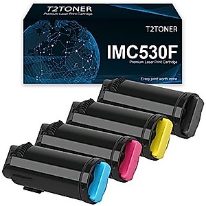 T2TONER IM C530FB 418236 418237 418238 418239 Remanufactured Toner Cartridge Replacement for Ricoh Lanier IM C530F Savin IM C530FB Printer.Black Cyan Magenta Yellow