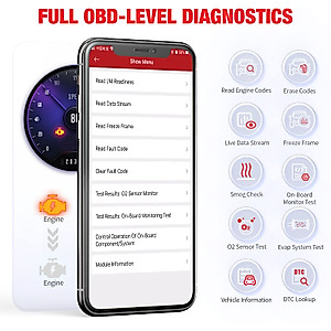 THINKCAR Thinkdiag Mini Full System Bluetooth OBD2 Scanner, ABS SRS TPMS BMS AC Transmission Car Diagostic Scan Tool Airbag Engine Code Reader with SAS ABS Bleeding 15 Reset Service