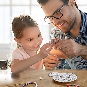 JPSOR 600pcs White Round Letter Beads for Jewelry Making Acrylic Alphabet Beads Bracelets Kit for DIY Necklaces Key Chains Making