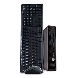HP EliteDesk 800 G2 Desktop Mini Business PC Computer, Intel Quad Core i5-6500T, 16GB RAM, 1TB SSD, Windows 10 Pro, 16GB Flash Drive, Wireless Keyboard & Mouse, WiFi (Renewed)