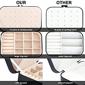 MFXIP Travel Jewelry Case Small Jewelry Box Travel Jewelry Organizer Box for Women Girls, Portable Small Jewelry Case for Earrings Necklace Ring Bracelets